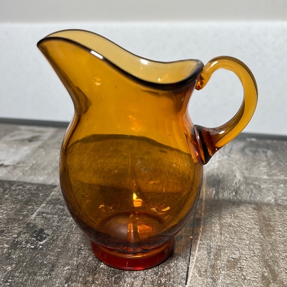 Kitchen | Vintage Small Amber Glass Pitcher | Poshmark